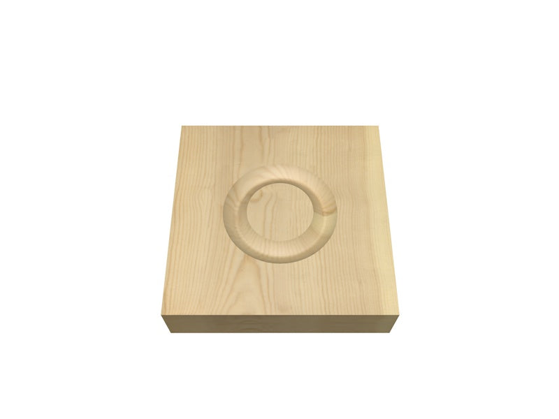Pre-Varnished Redwood Corner Blocks - Single Circle (x4)